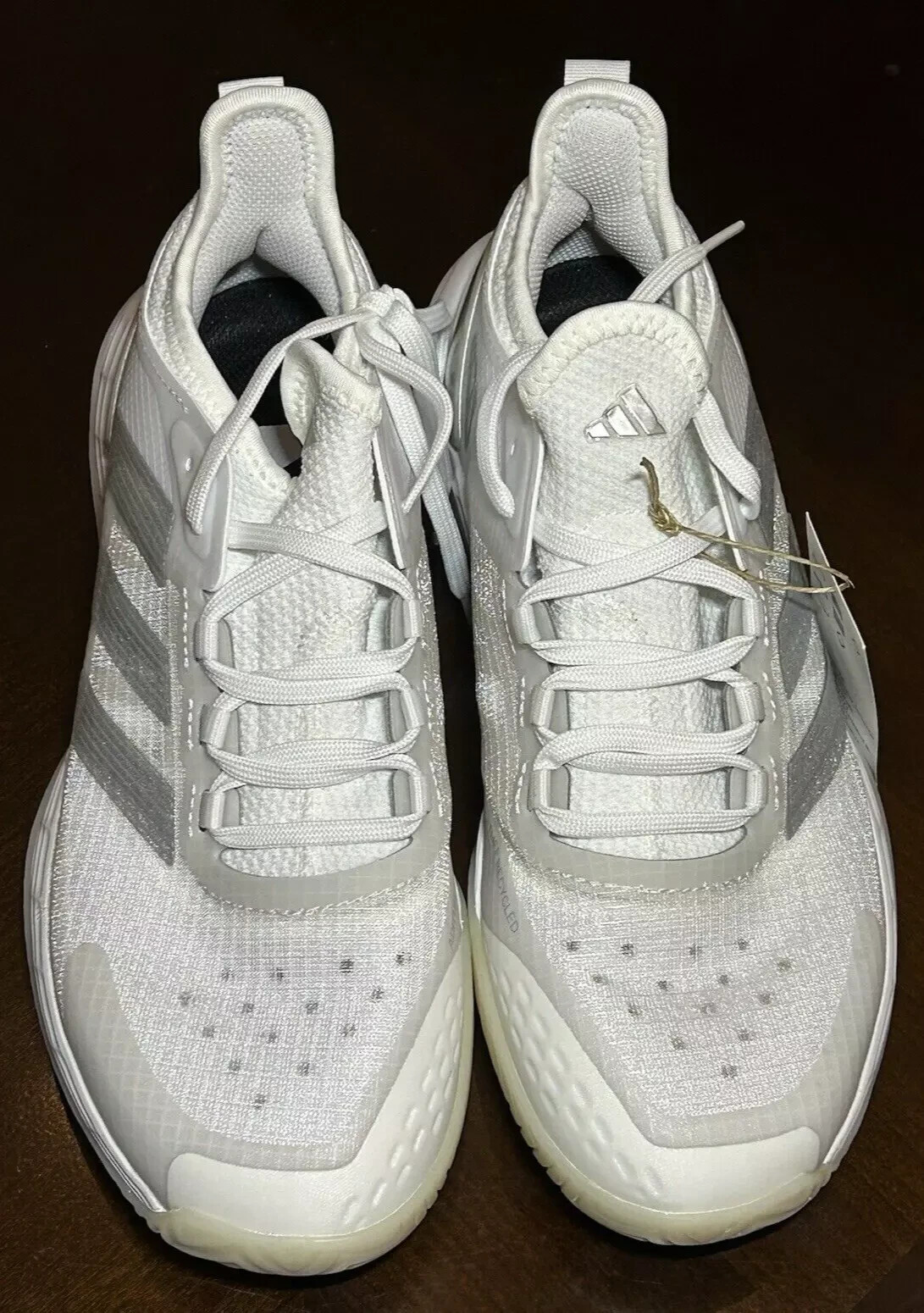 adidas Womens 8 Adizero Ubersonic 4.1 Tennis Sneaker White Silver Gray ...