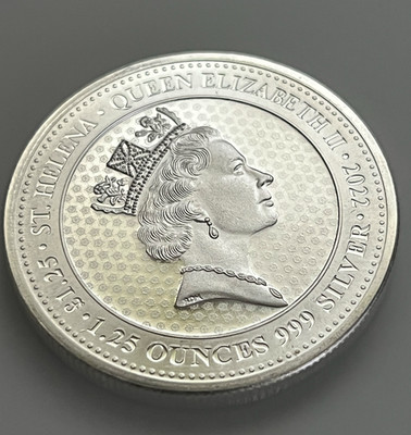 2022 St. Helena 1.25 oz Silver Rose Crown Guinea Coin BU .999 Queen ...