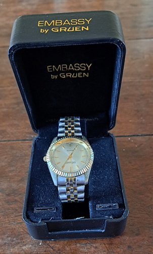 Embassy Gruen Men's Presidential Style Watch Original Box, NICE | eBay