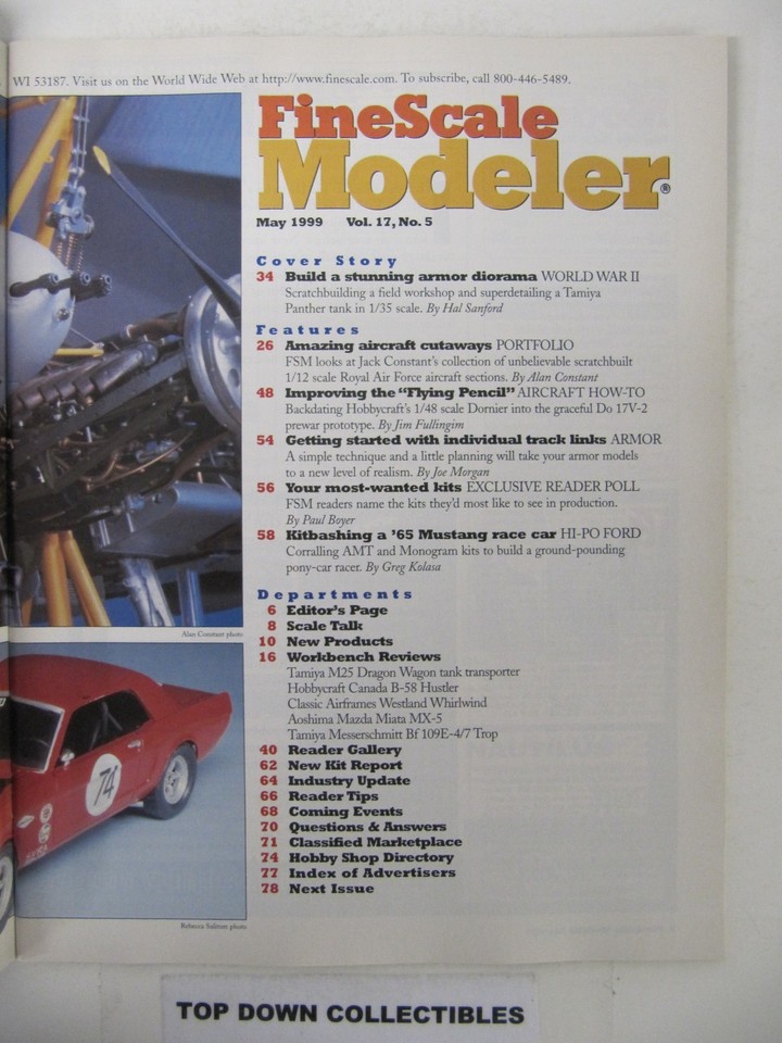 Fine Scale Modeler Magazine May 1999 Amazing Aircraft Cutaways | eBay