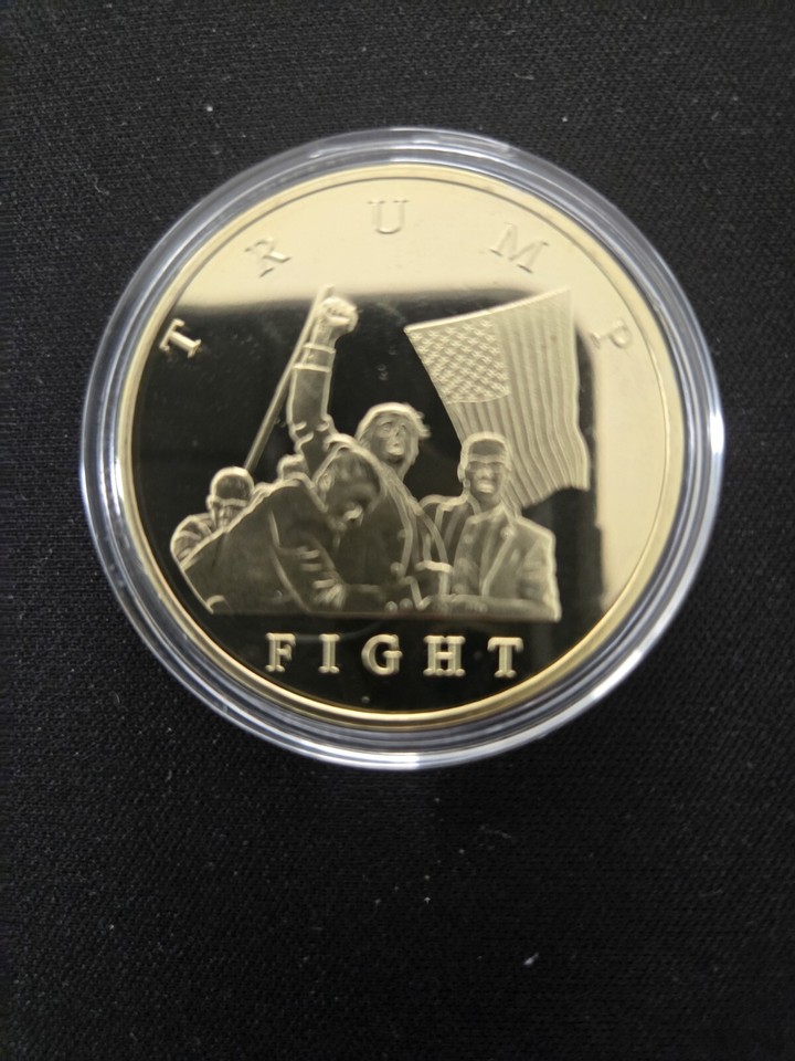 Trump Fighting for America Gold Coin | Trump Collectibles, Trump Gifts ...