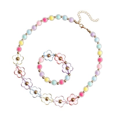Girls Necklace Flower Bracelet Little Beaded Necklaces for Teen Kids ...