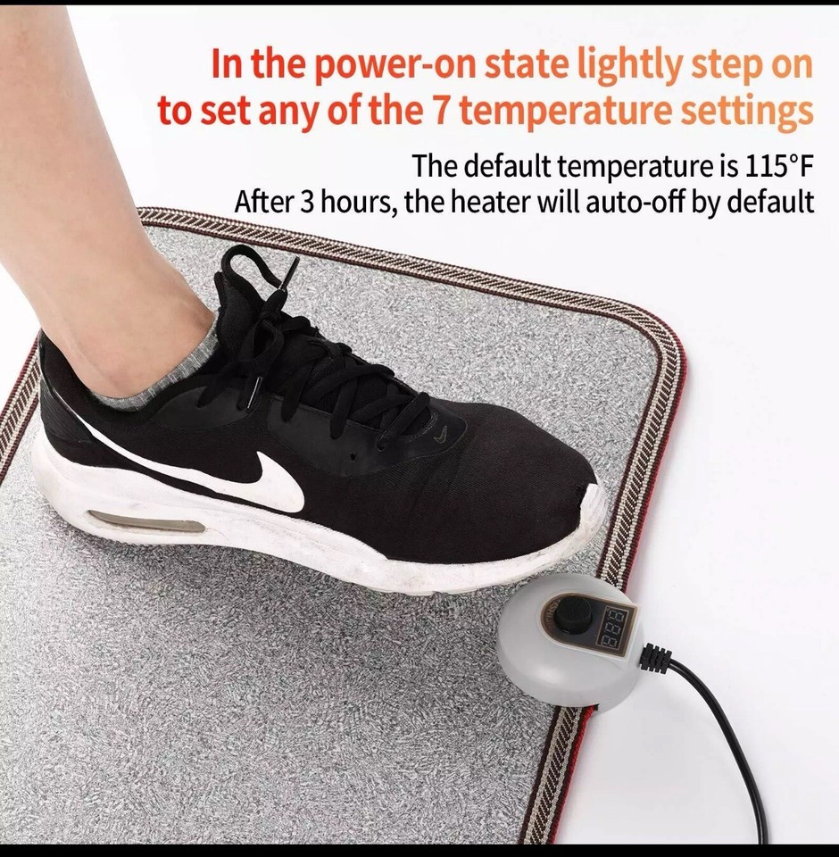 TISHIJIE Electric Heated Floor Mats AC 110V Foot Heater Heated Foot ...