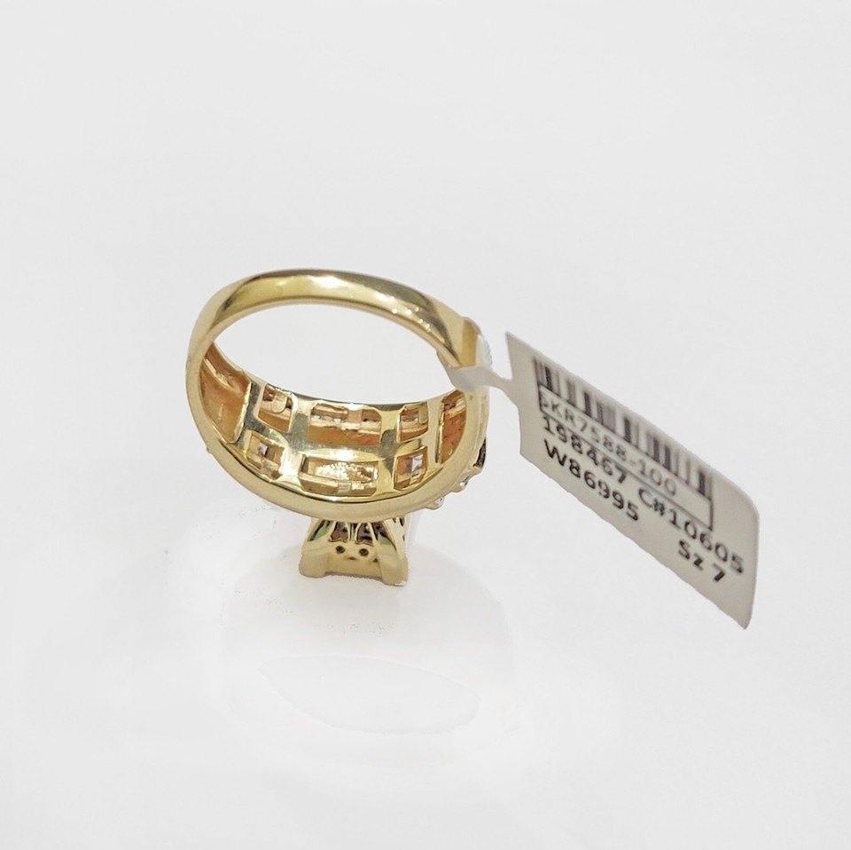 Real 14k Yellow Gold Diamond Ring 1 CT Diamond Ladies Women Band Real ...