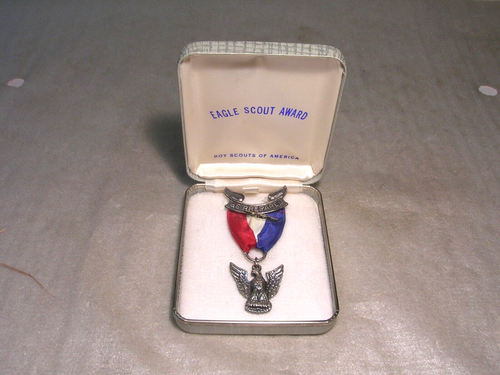 Vintage 1960s Boy Scout Sterling Silver Eagle Scout Award with Feather ...