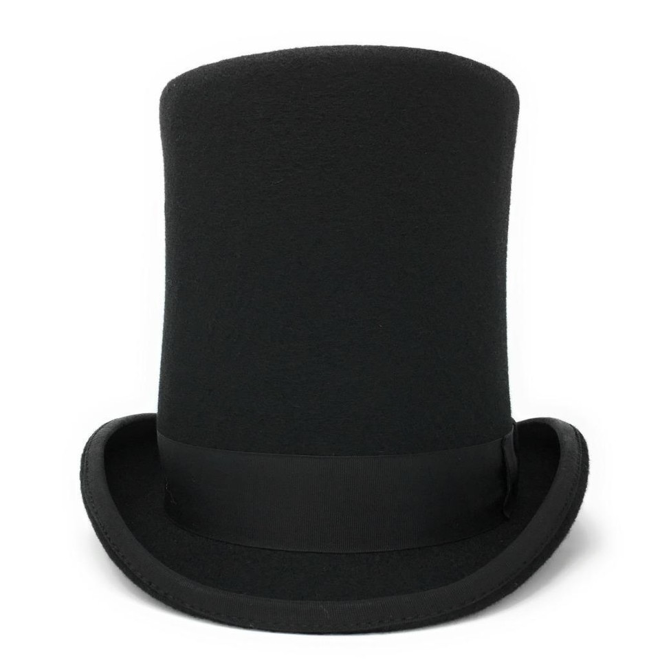 8" Tall Victorian Style Black Wool Top Hat-Stovepipe S/M/L/XL/XXL 55,57 ...