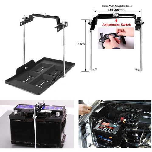 1X Adjustable Car Battery Mount Tray Lead Acid Battery Holder Base ...