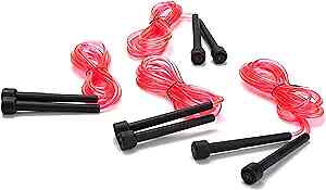 Adjustable Jump Rope, (Pack of 4) Skipping Rope, Rapid Speed Jumping ...