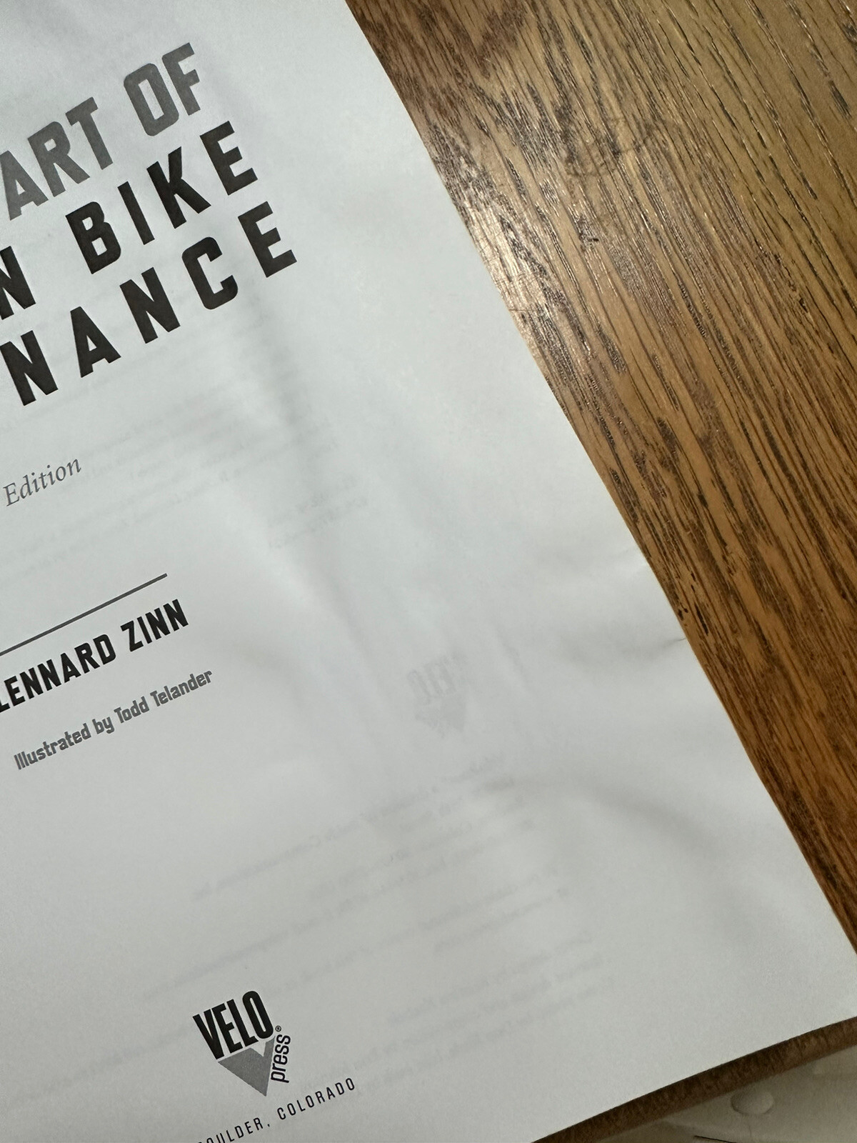 Zinn and the Art of Mountain Bike Maintenance Cycling Lennard Zinn 4th ...