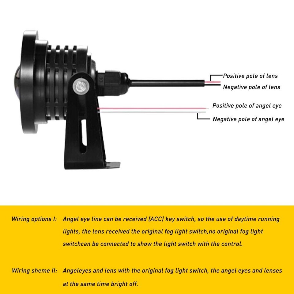 2/White COB LED Fog Lights Projector Car Angel Eyes Halo Ring DRL Bulbs ...