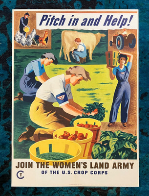 WWII WW2 Original War Poster Womens Land Army Crop Corps Victory Garden ...