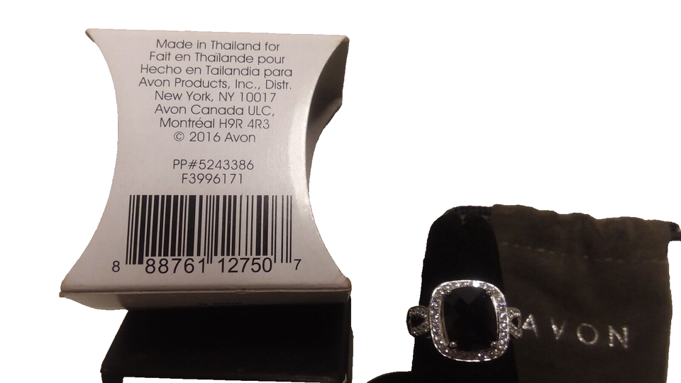 Avon 2016 Sterling Silver 3CT. Genuine Onyx Ring - You Choose Size | eBay