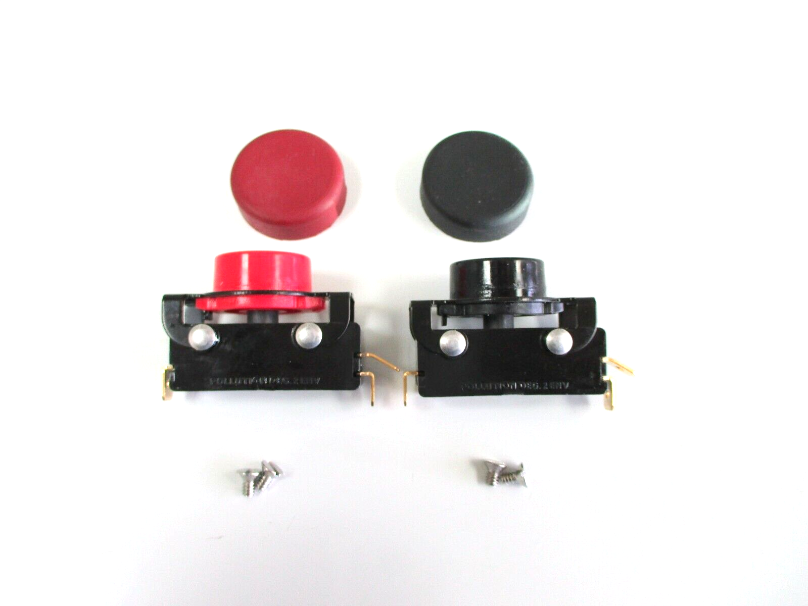 Hobart Mixer Switch, ON OFF switches. W/covers, pair of 2 red & black ...