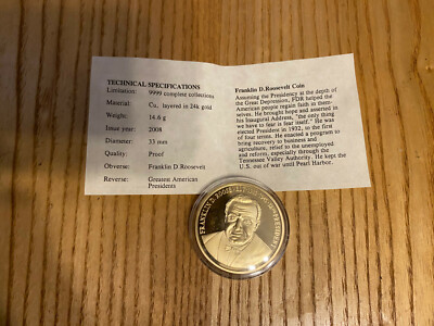 Franklin D Roosevelt Commemorative Coin American Mint New COA | eBay
