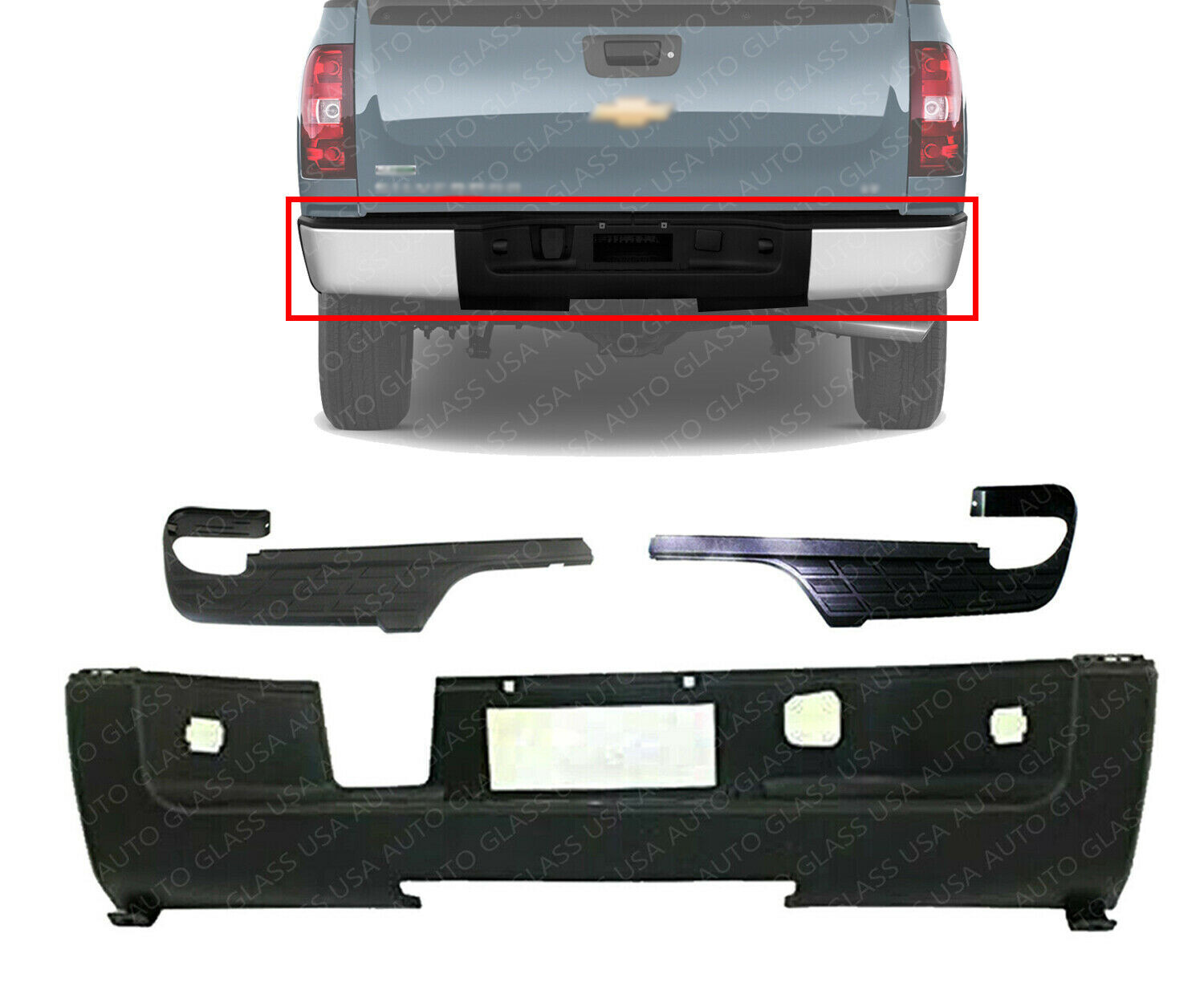 Rear Bumper Step Pad Kit For 2007-2013 Chevrolet Silverado / GMC Sierra ...