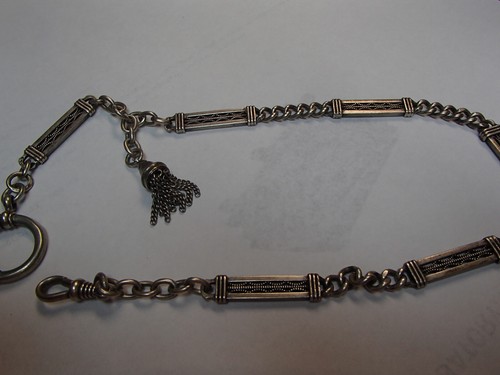 vintage silver Russian watch chain, mens, marked rp, 84, and Moscow ...