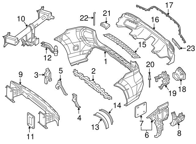 2016-2019 Mercedes-Benz MB GLE 300d GLE350 GLE400 GLE63 AMG S Rear Trim ...