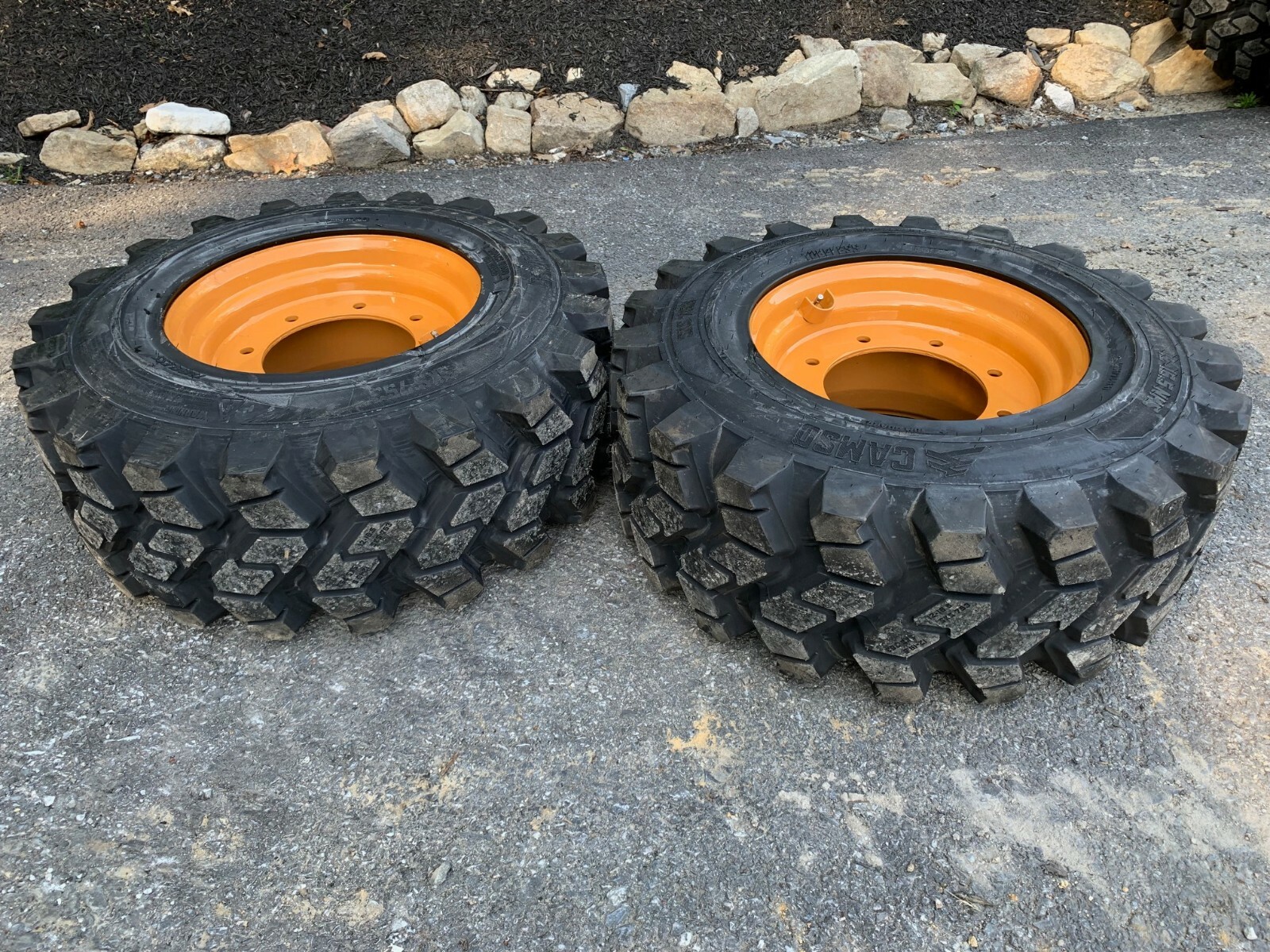 2 NEW 12-16.5 Tires/Wheels/Rim for 4X4 Case 580 Backhoe-Super M & L 4WD ...