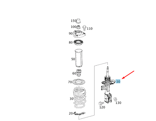 NEW MERCEDES-BENZ A W176 FRONT RIGHT SHOCK ABSORBER STRUT A1763233000 ...