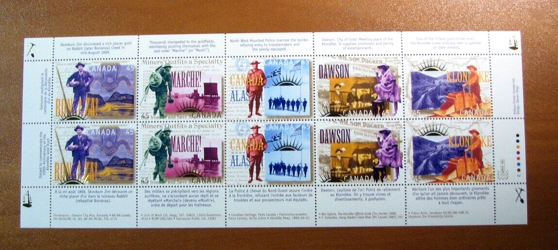 Canada Stamp Sheet Scott# 1606 Gold Rush & etc. 1996 MNH L582 | eBay
