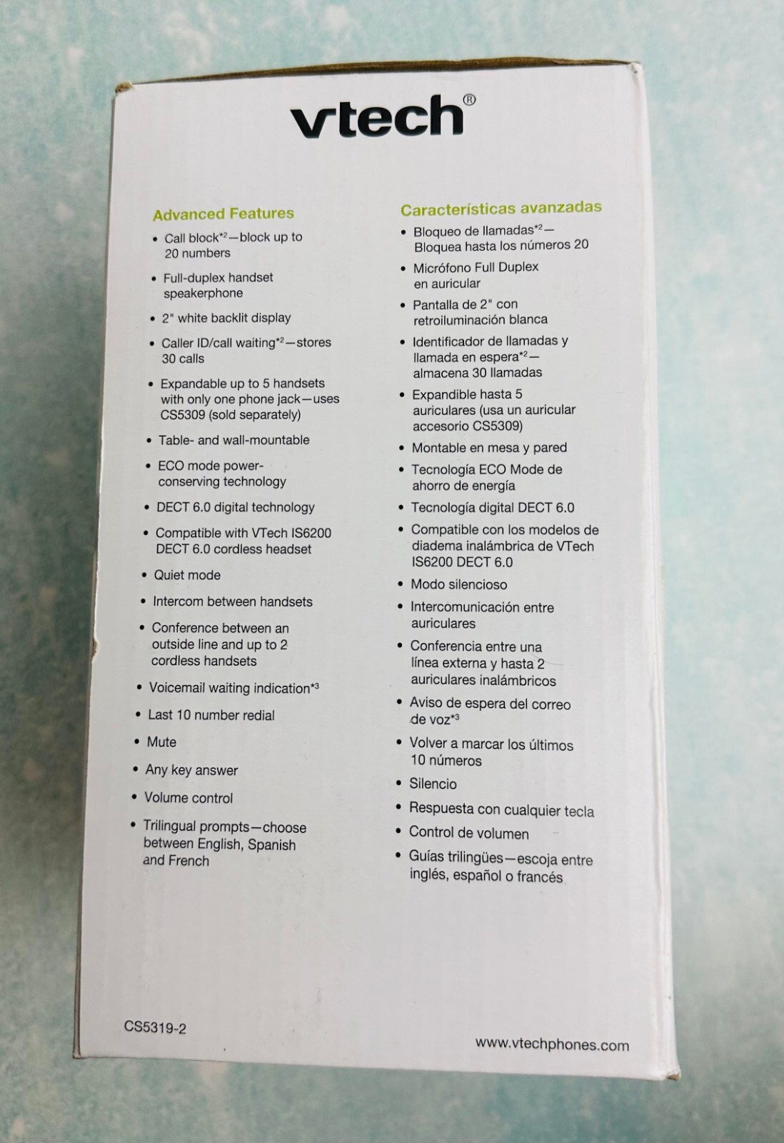 VTech Handset Cordless 2 Phone w/ Caller ID / Call Waiting DECT 6.0 ...