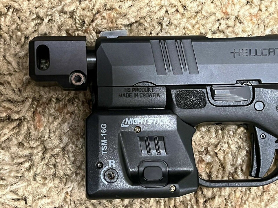 9mm 1/2x28 TPI Muzzle Brake Compensator Ano Black Alum For Springfield ...