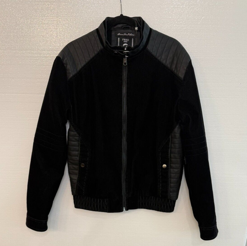 Fried Denim Premium Collection Corduroy Faux Leather Jacket Black Size ...