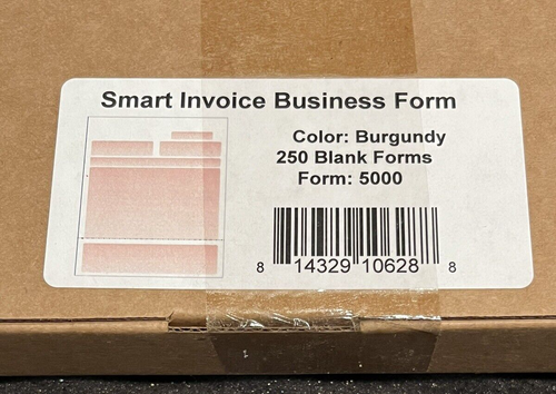 250 SHEETS SMART INVOICE PAPER FORM 5000 - VERSA CHECK BURGANDY ...
