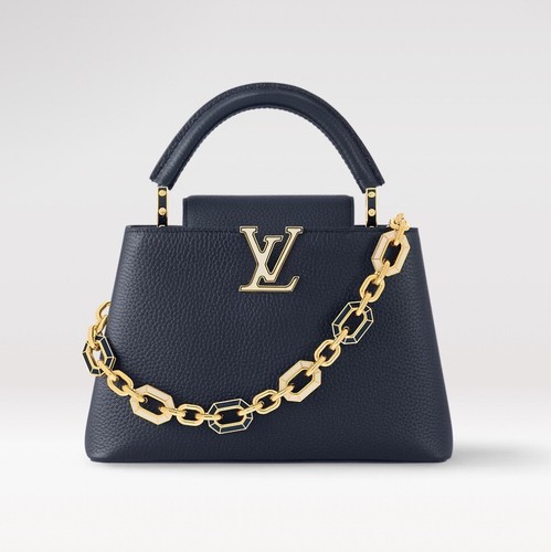 NIB Louis Vuitton Capucines BB M25211 Blue With Chain Limited Edition ...