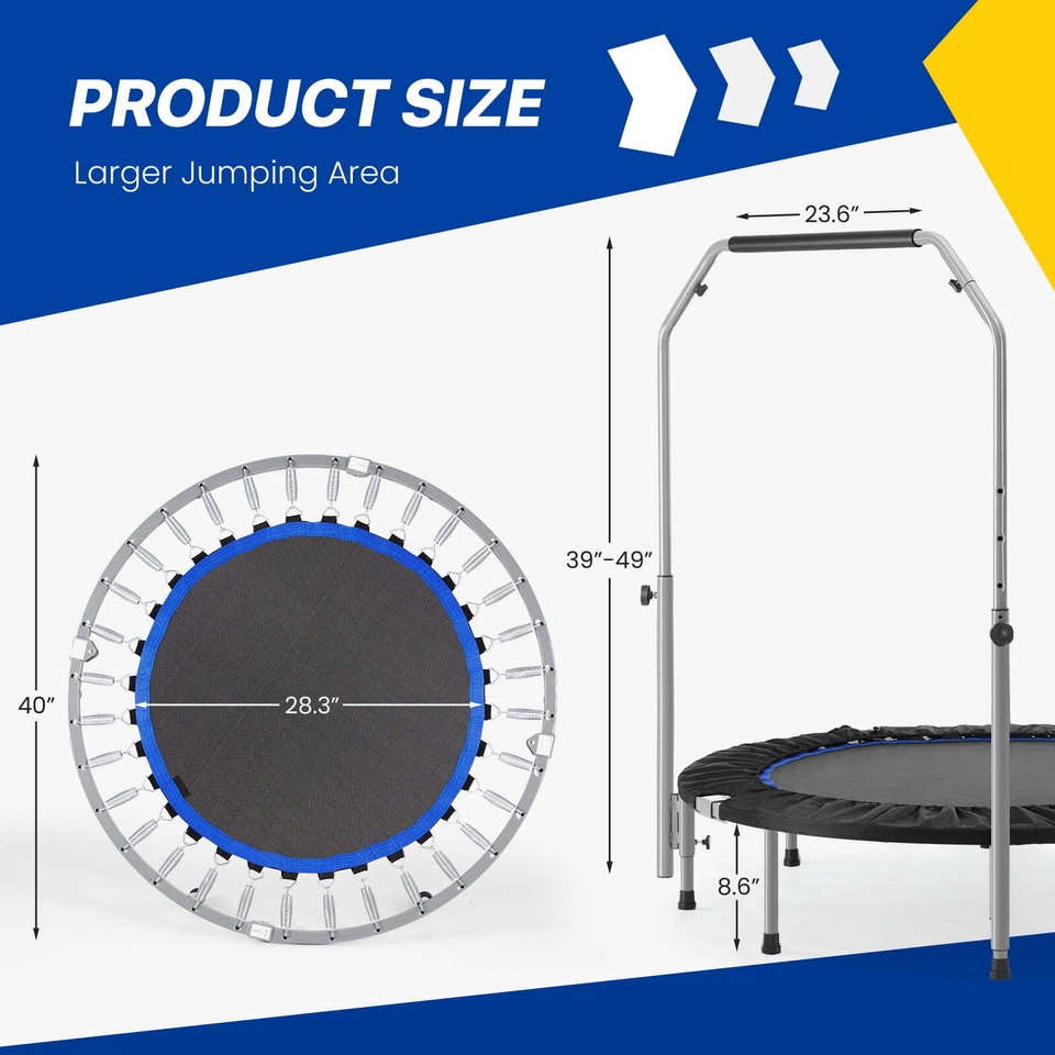 Foldable mini trampoline, adult fitness trampoline | eBay