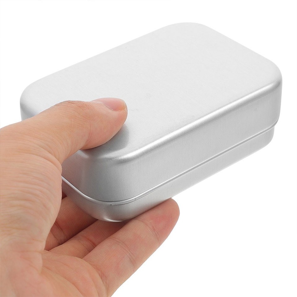 2Pcs Aluminum Soap Box Self Draining Soap Dish Metal Tin Box with ...
