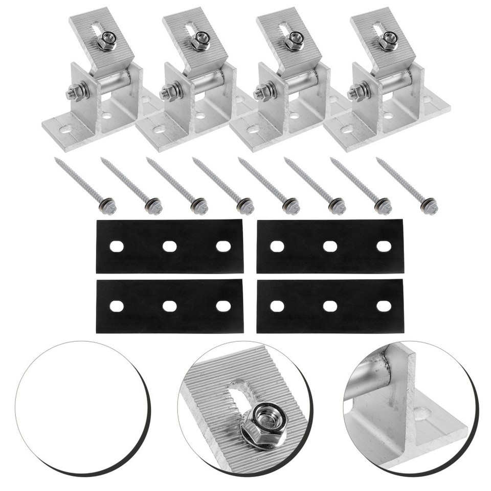 4pcs Solar Panel Bracket Adjustable Solar Panel Tilt Mount Aluminum ...