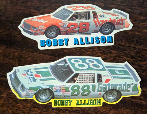 vintage Die Cut Stickers Decals NASCAR Bobby Allison Car 28 Hardee's 88 ...