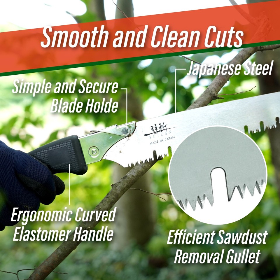 SUIZAN Professional Japanese Pruning Saw 10.6" Hand Saw Tree Saw for ...