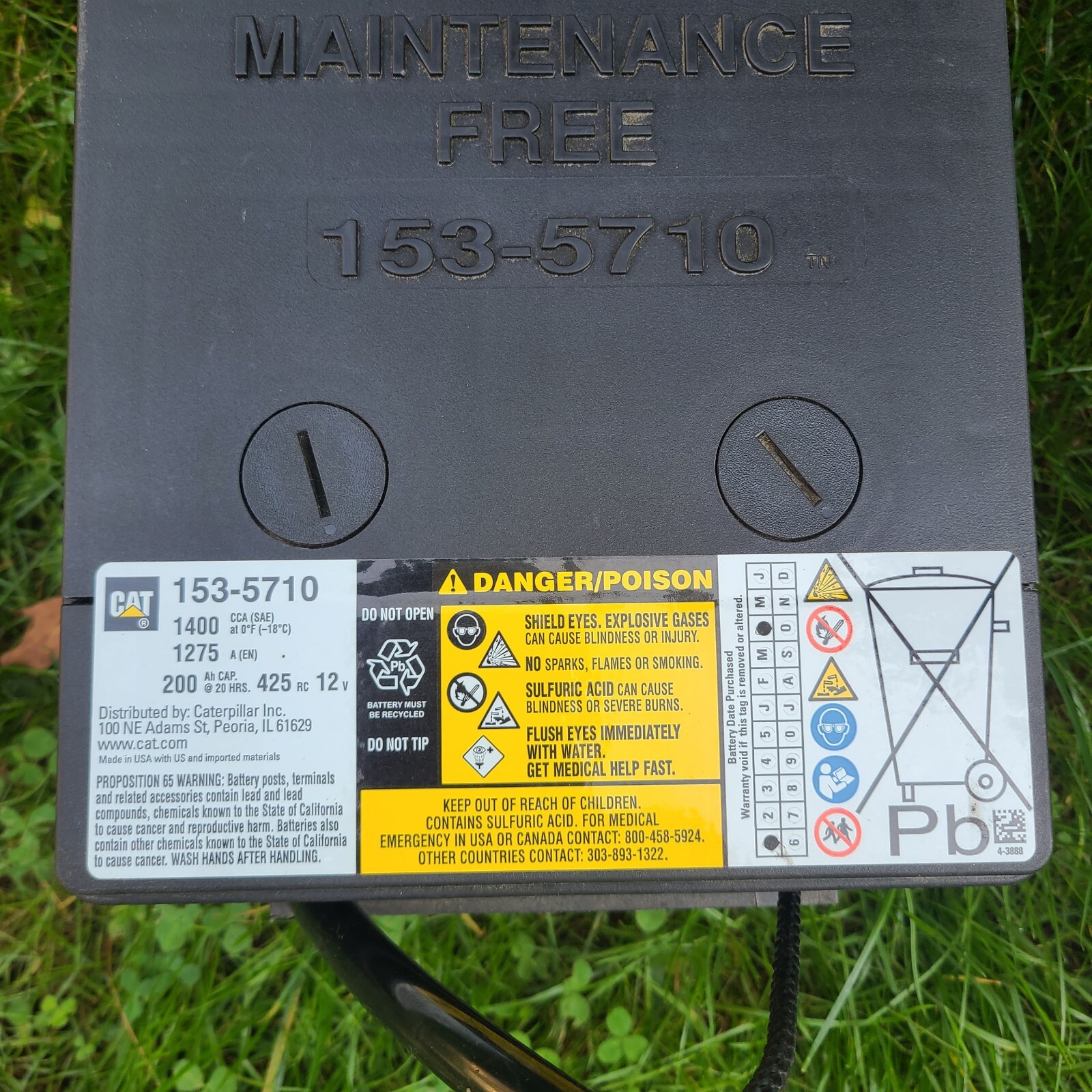 153-5710 CAT GROUP 4D 12V HD MAINTENANCE-FREE BATTERY | eBay