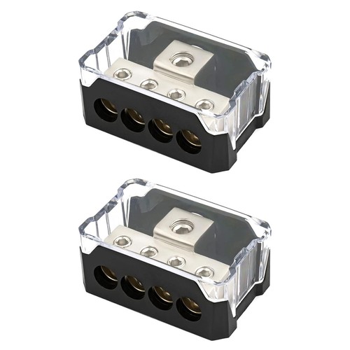 2x Power Ground Amp Distribution Block Equipped with screw-down wire ...