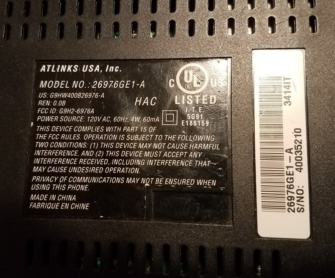 GE Spacemaker Phone 26976GE1-A Expansion Module Unit Digital Answer ...