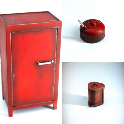 1/25 1/24 Scale Model Car Garage, Cabinet, Gas Can, Rag Bin | eBay