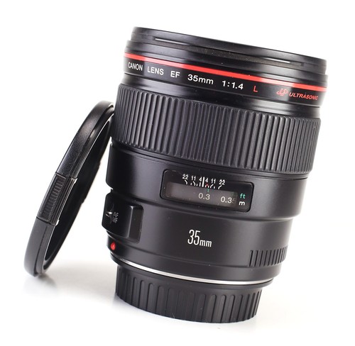 Canon EF 35mm F1.4 L USM Autofocus Prime Lens Front & Rear Lens Caps ...