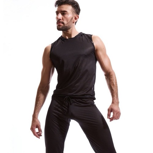NWT N2N Bodywear Noir X Semi-Sheer Muscle Hoodie Sz L | eBay