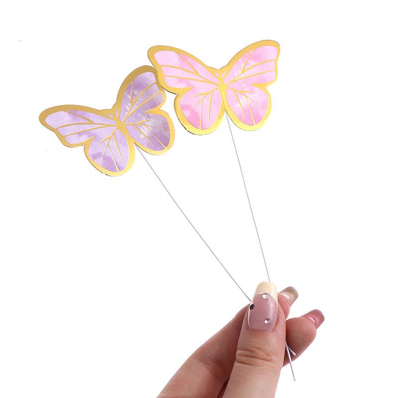 20pcs Stamping Butterfly Cake Topper Princess Girl Wedding Birthday ...