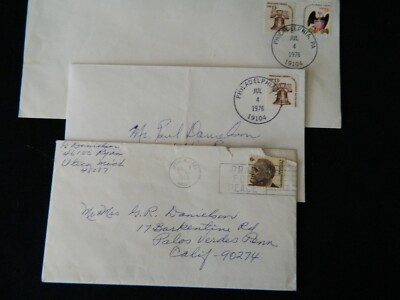 Envelopes 3 Postmark Philadelphia 1976 | eBay