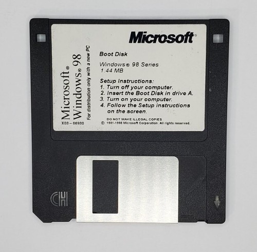 X03-66930 Microsoft Windows 98 Boot Disk 3.5 Floppy for sale online | eBay