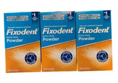 Fixodent Denture POWDER Extra Hold 2.70 oz ( 3 pack ) | eBay