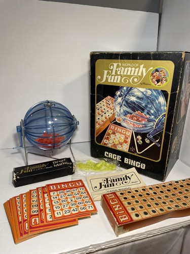 Vtg 1971 World of Family Fun Cage Bingo Game Hasbro - Complete with ...