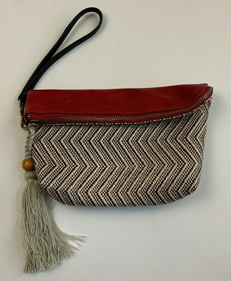 DV Dolce Vita For Target Woven Faux Leather Trim Fold Over Clutch W ...