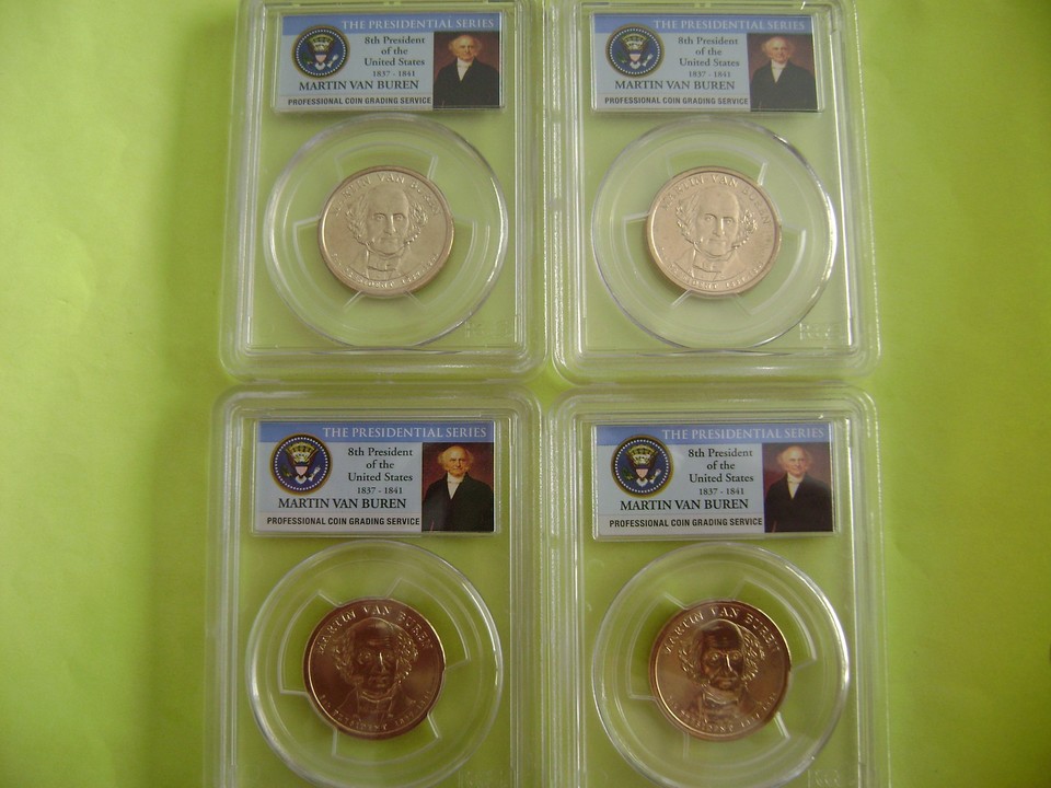 2008-P&D MARTIN VAN BUREN PCGS MS67 FDI A&B BUSINESS STRIKE 4-COIN ...