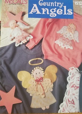 Mccall's Creates.. COUNTRY ANGELS...4 DESIGNS... Button Angel, Flying ...