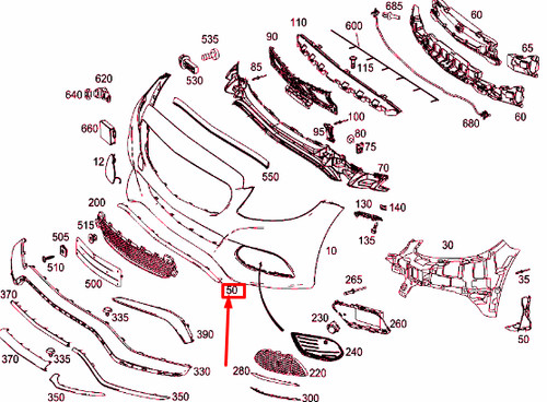 NEW MB C-CLASS W205 FRONT BUMPER LOWER CHROME TRIM A2058853123 OEM ...