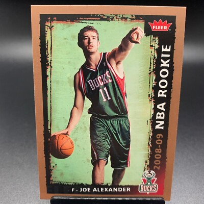 2008-09 Fleer Basketball #208 Joe Alexander Rookie RC Milwaukee Bucks ...